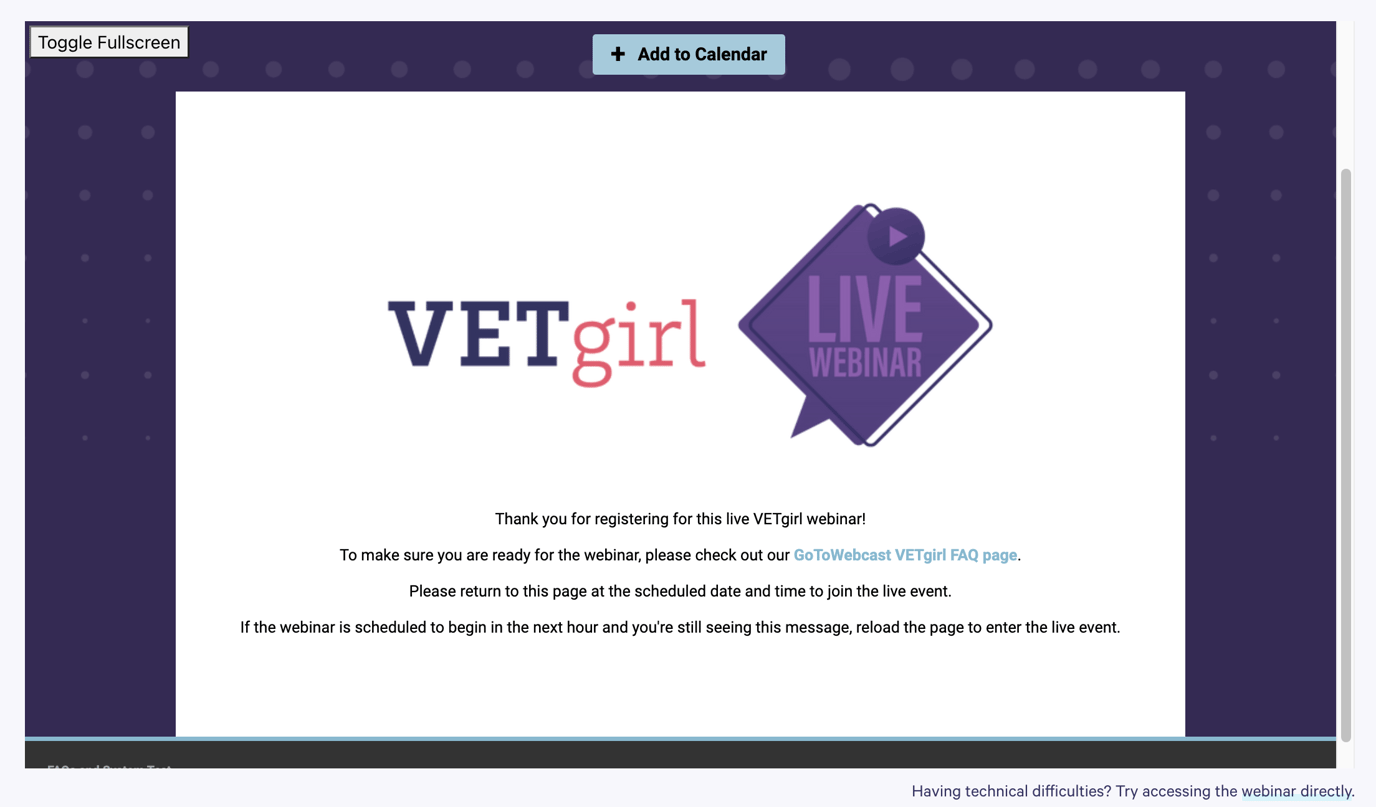 How do I join a LIVE webinar?